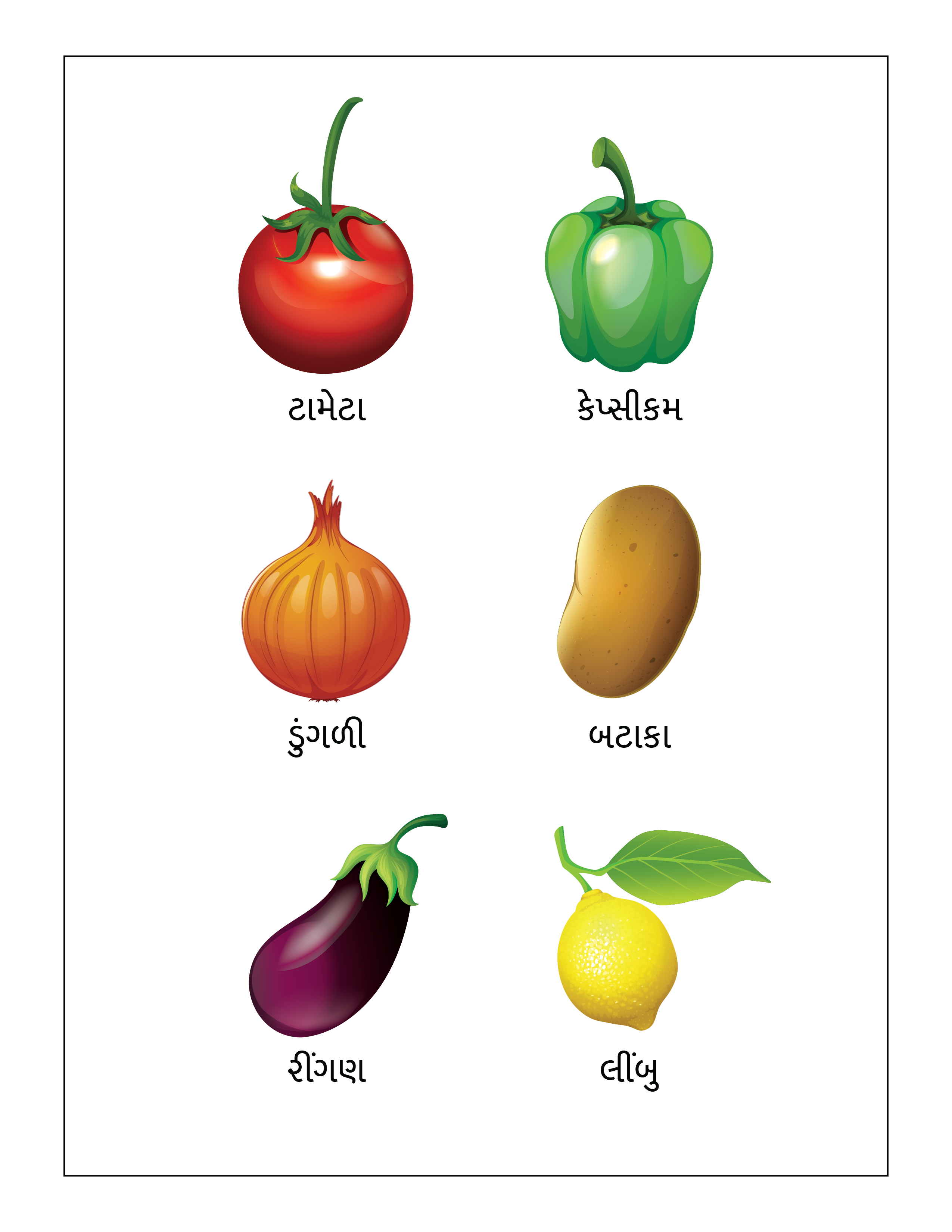 Learning Vegetables (Free Common and Advanced Vegetables Charts) – in ...