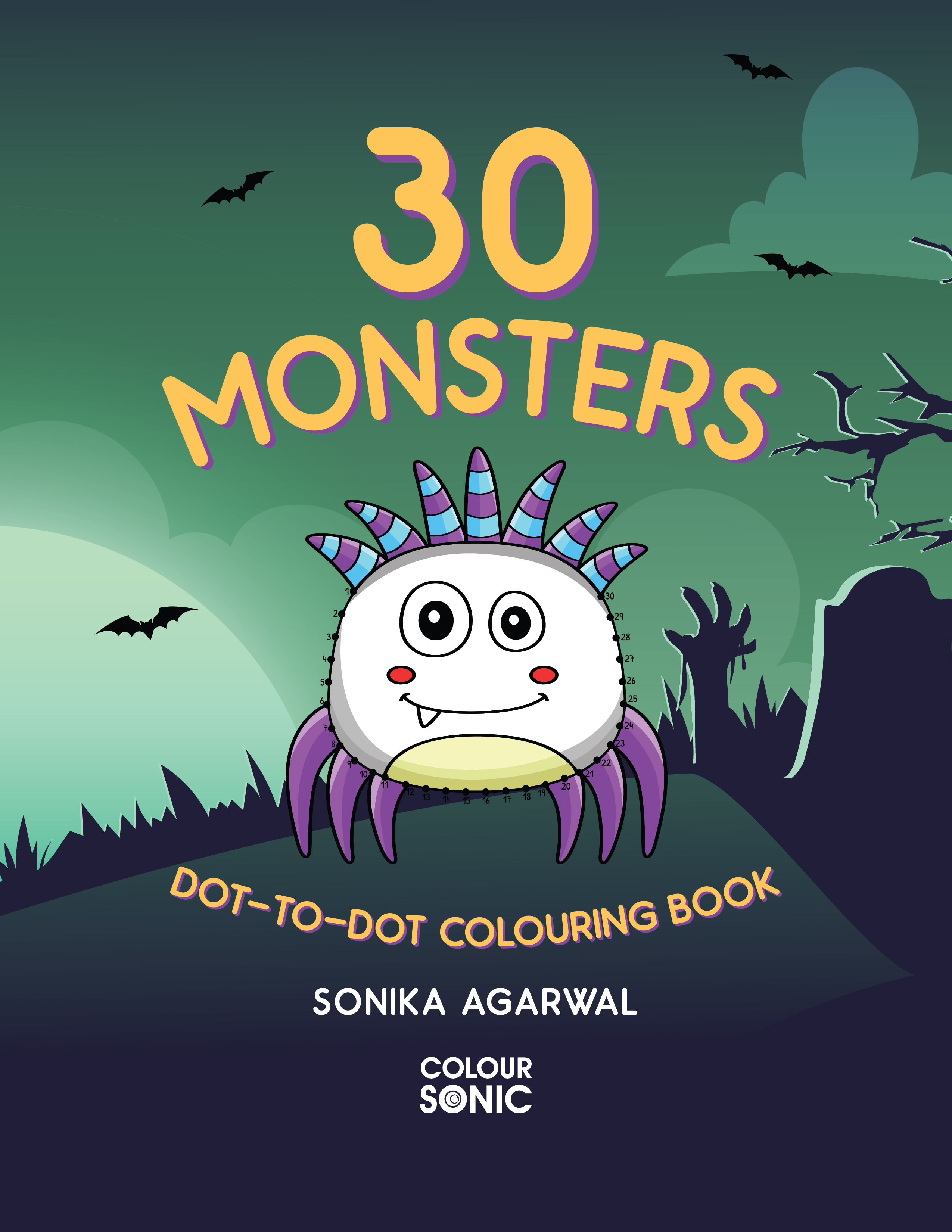 30 Monsters Dot-to-Dot Colouring Book – Colour Sonic