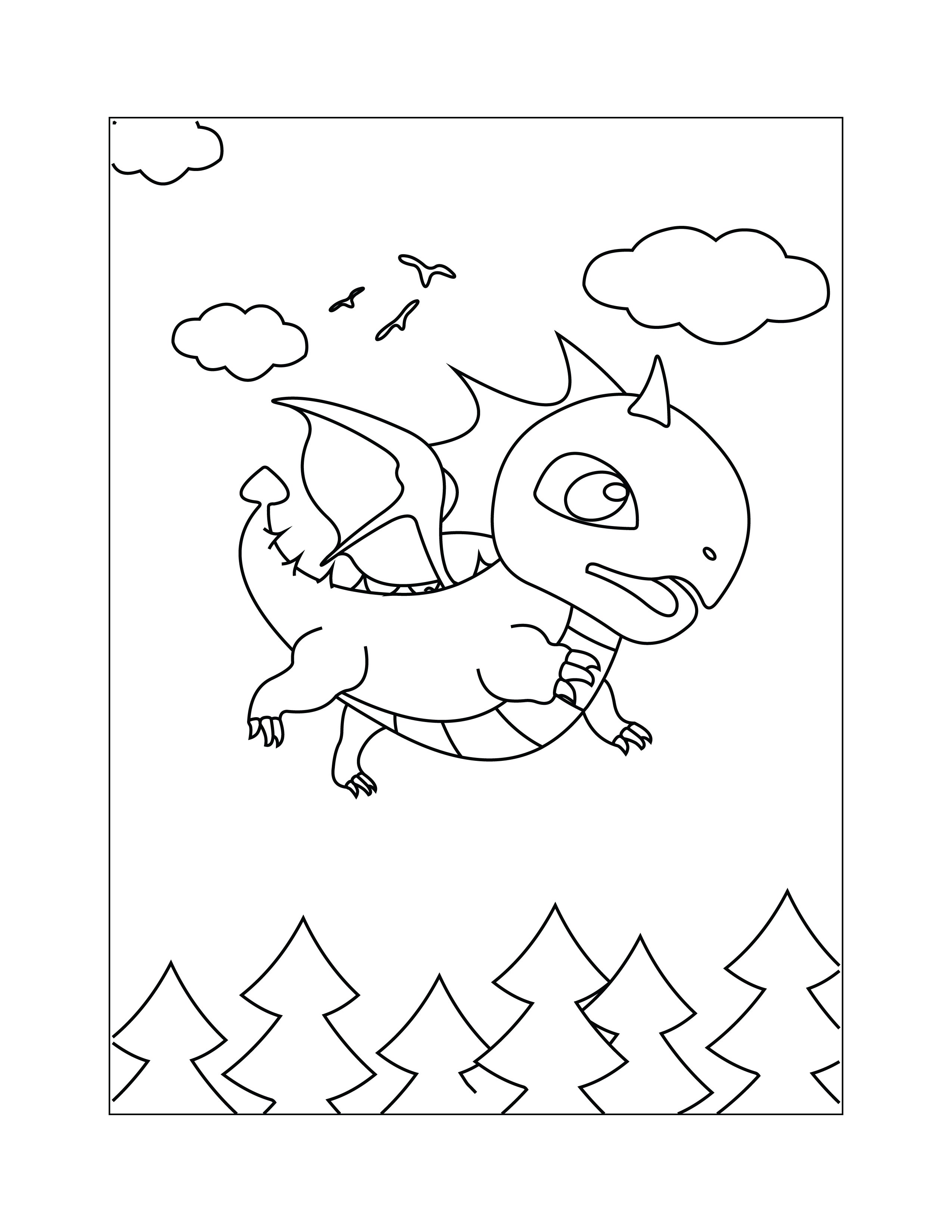 Free 3 Dragon Colouring Pages For Kids – Colour Sonic