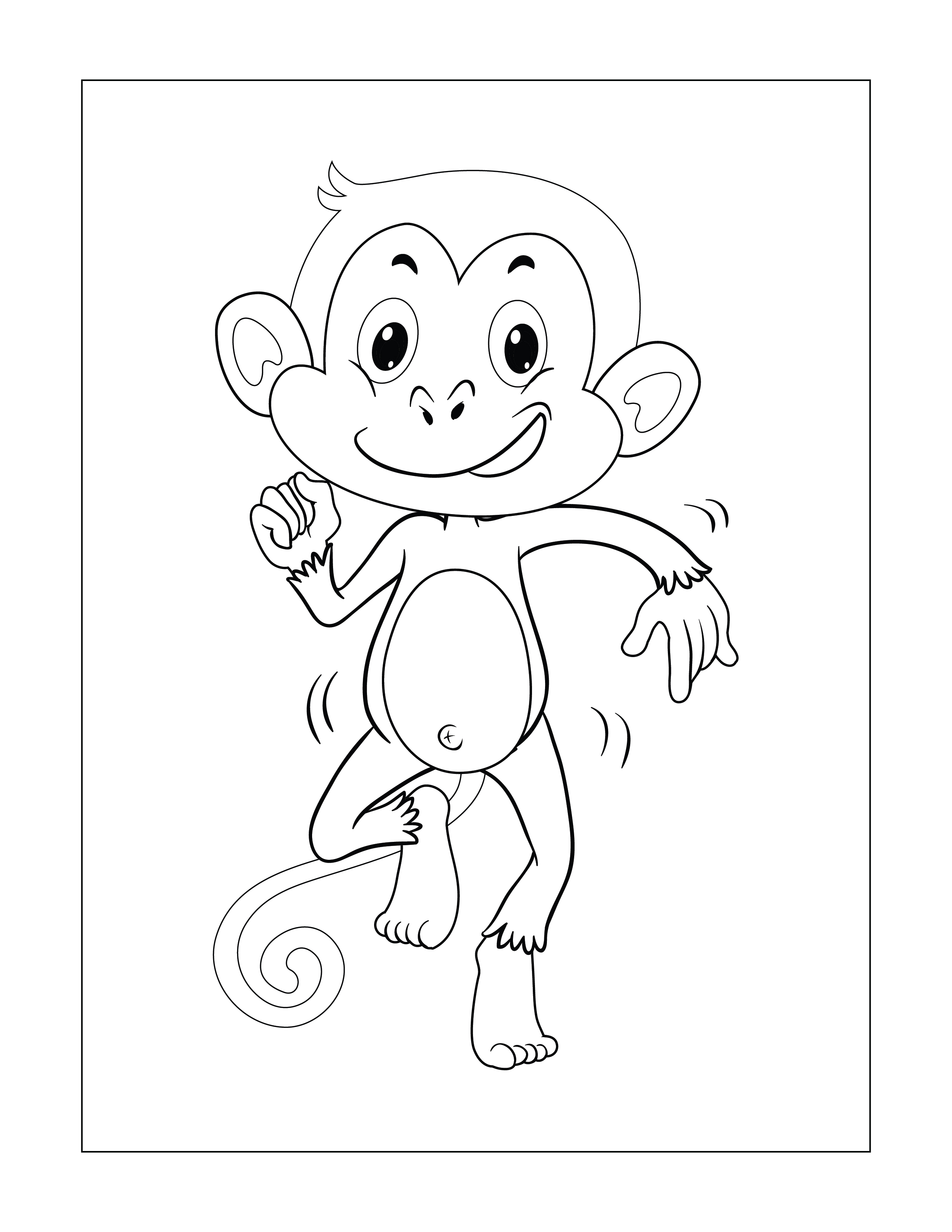 Free 3 Monkey Colouring Pages For Kids – Colour Sonic